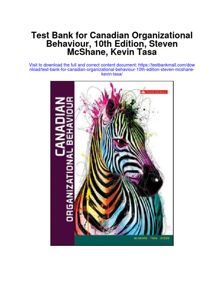Test Bank For Canadian Organizational Behaviour 10th Edition Steven ... Test Bank For Canadian Organizational Behaviour 10th Edition Steven ...