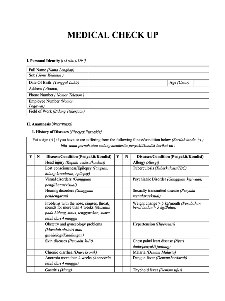 PDF Form Medical Check Up - Compress | PDF