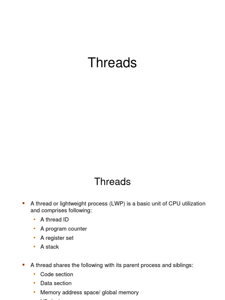 4-Threads | PDF | Thread (Computing) | Process (Computing)