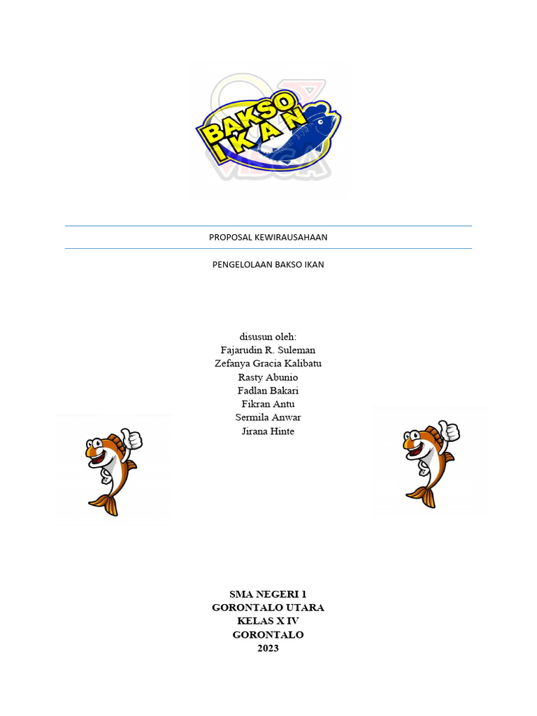 PROPOSAL BAKSO IKAN FJR - Docx | PDF