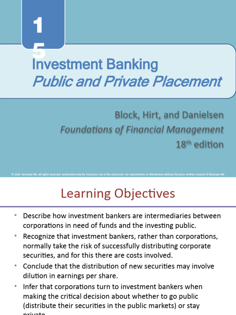 Investment Banking Pdf Initial Public Offering Securities Finance