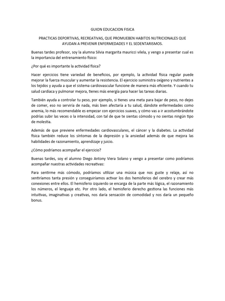 Guion Educacion Fisica | PDF | Vitamina | Nutrición Guion Educacion Fisica | PDF | Vitamina | Nutrición