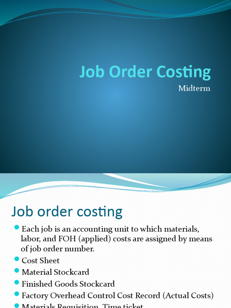 Job Order Costing | PDF | Cost | Business Economics