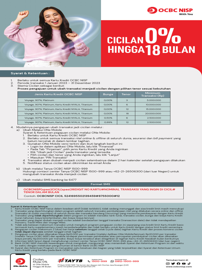 Panduan Cicilan Kartu Kredit OCBC NISP | PDF | Pengelolaan Keuangan & Uang