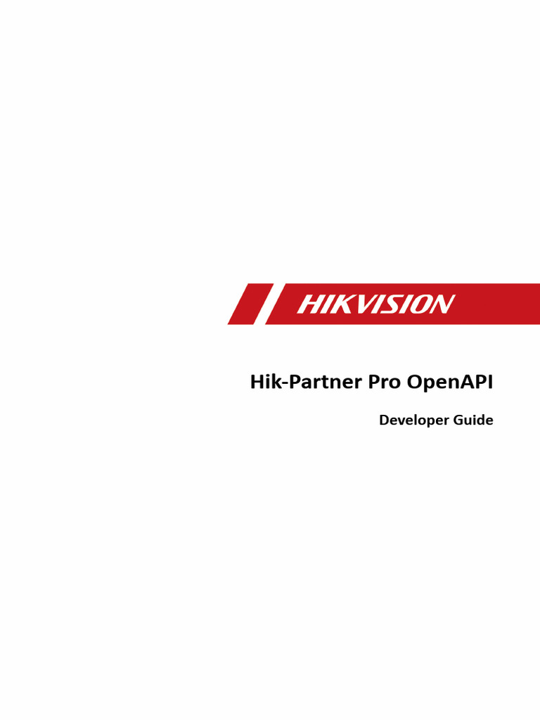 Hik-Partner Pro OpenAPI - Developer Guide - V1.8.1 - 20230609 | PDF ...