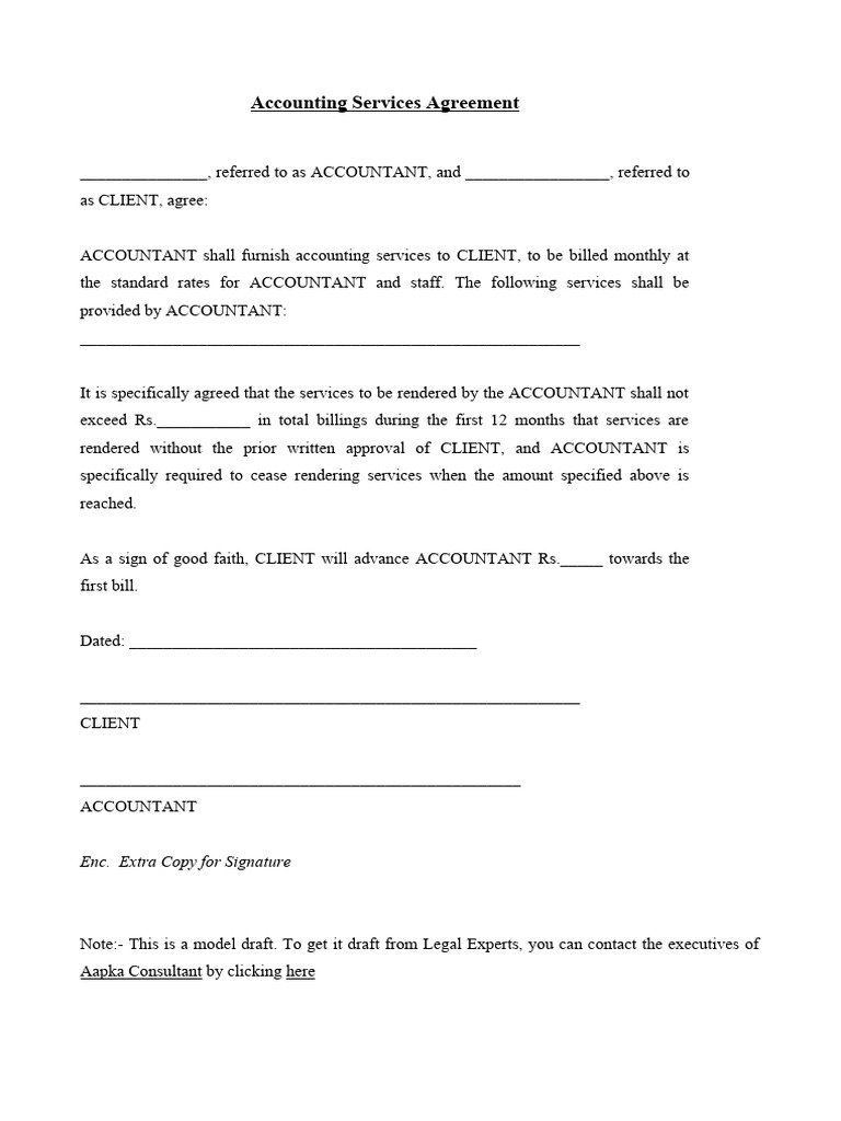 Accounting Services Agreement Template | PDF | Finance & Money Management