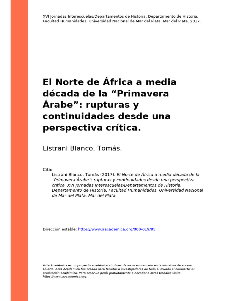 La Primavera Arabe | PDF | Marruecos | Abdelaziz Bouteflika