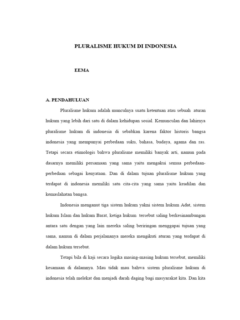Pluralisme Hukum Di Indonesia Heru Harianto | PDF