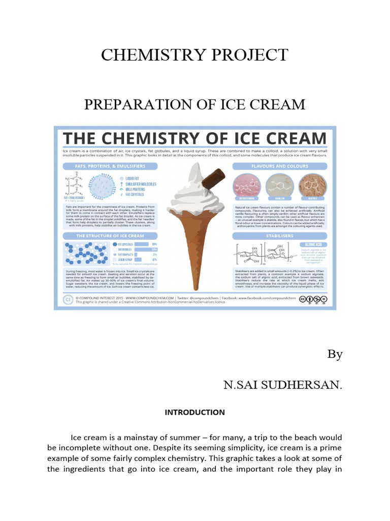 Chemistry Project | PDF | Emulsion | Ice Cream