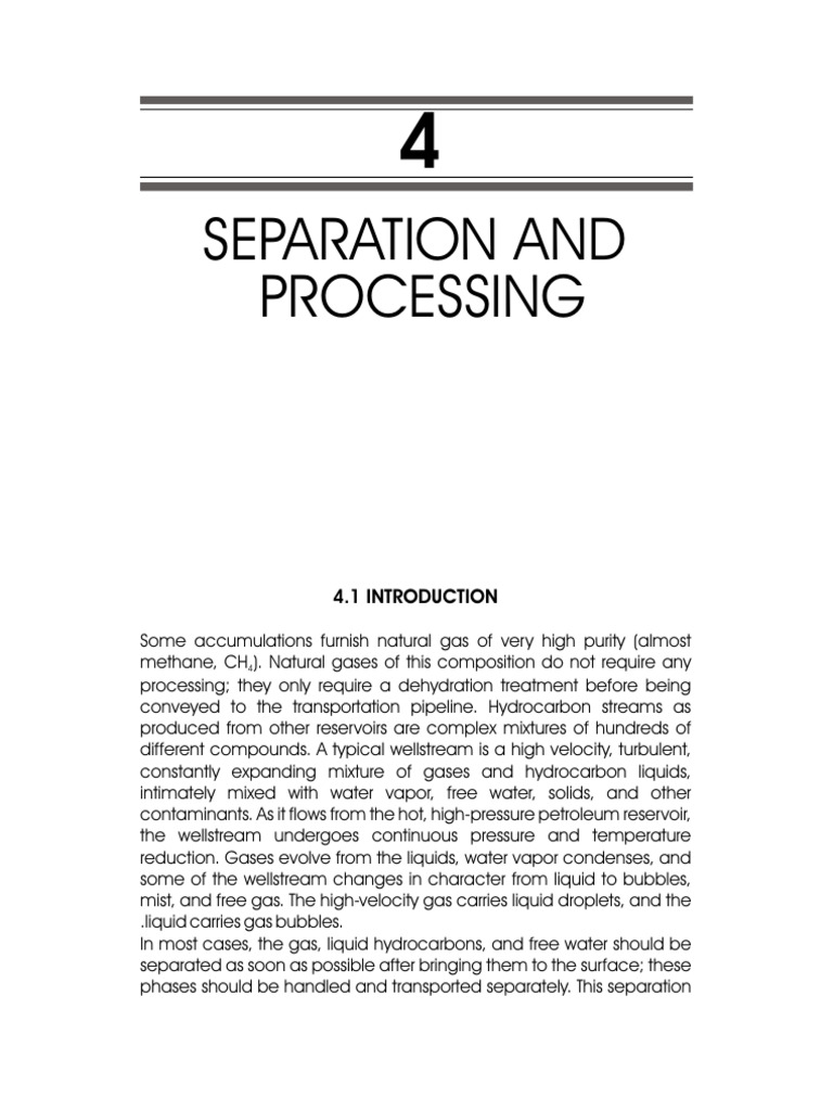 CHAPTER 4 Separation and Processing | PDF | Water | Natural Gas