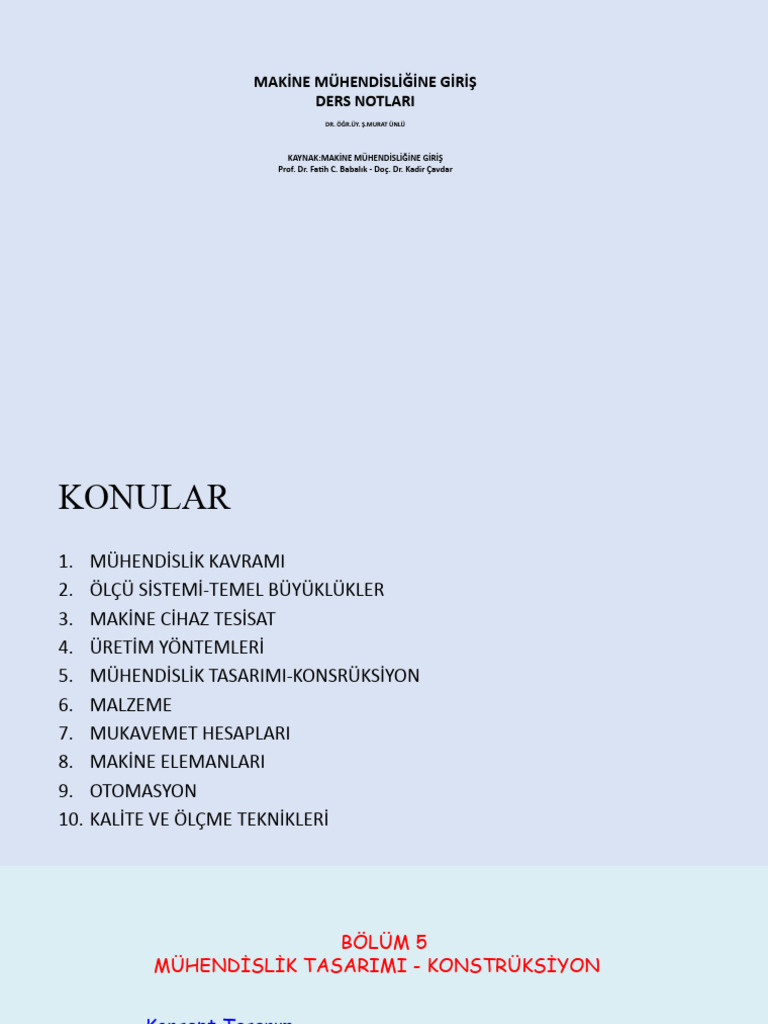 MMG DERS NOTLARI -5 | PDF