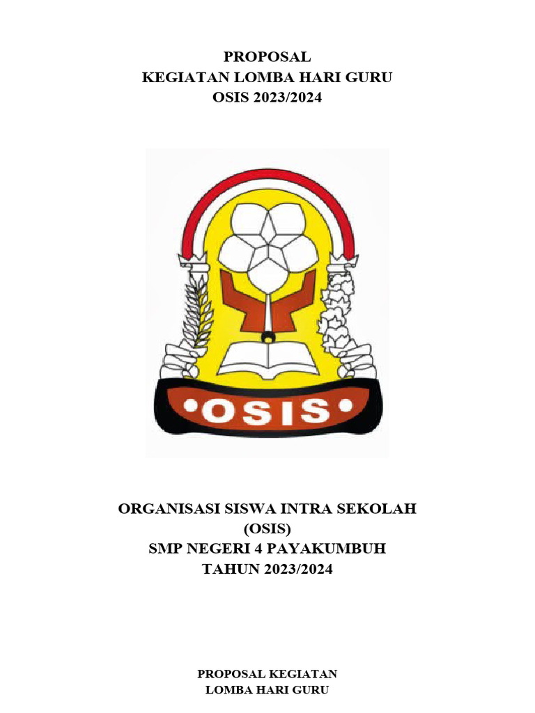 Proposal Lomba Hari Guru OSIS 2023/2024 | PDF