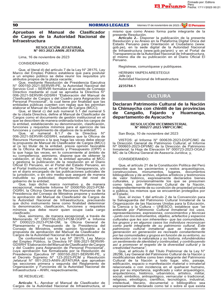 Resolución Jefatural Anin 2 | PDF | Patrimonio cultural