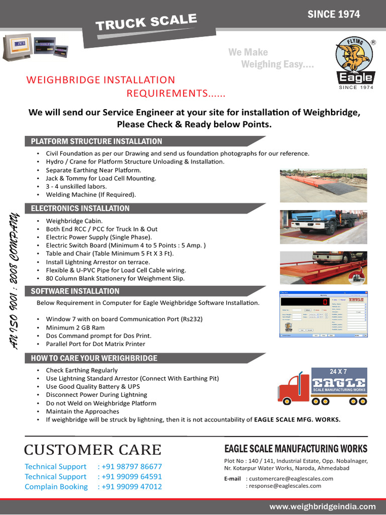Basic Requirement of Weighbridge Insttallation | PDF | Computer Engineering | Electrical Engineering