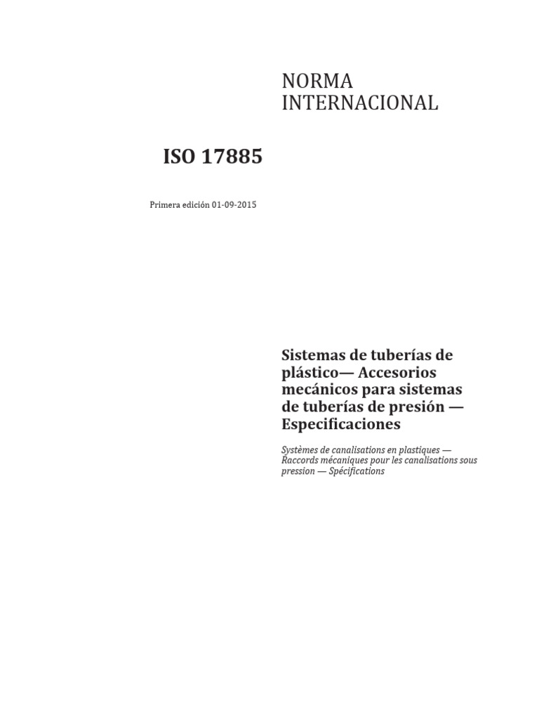 ISO 17885 Español | PDF | Tubería (transporte de fluidos) | Acero
