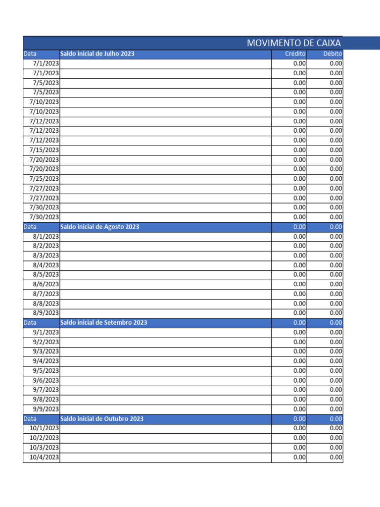 Planilha de Fluxo de Caixa | PDF