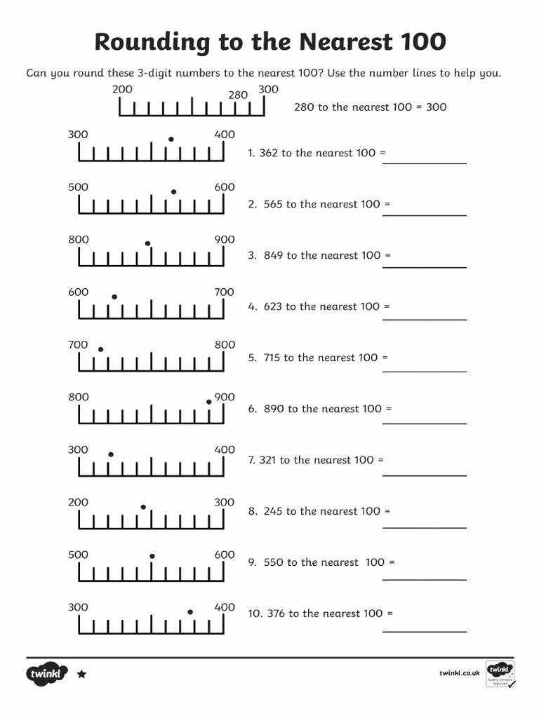 CfE2 M 91 Rounding To 100 Differentiated Activity Sheets - Ver - 2 | PDF