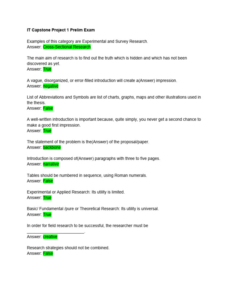 IT Capstone Project Review Guide | PDF