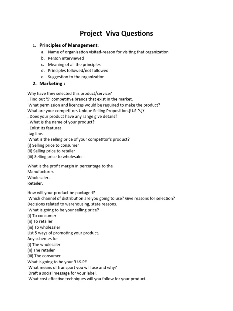 Viva Questions | PDF