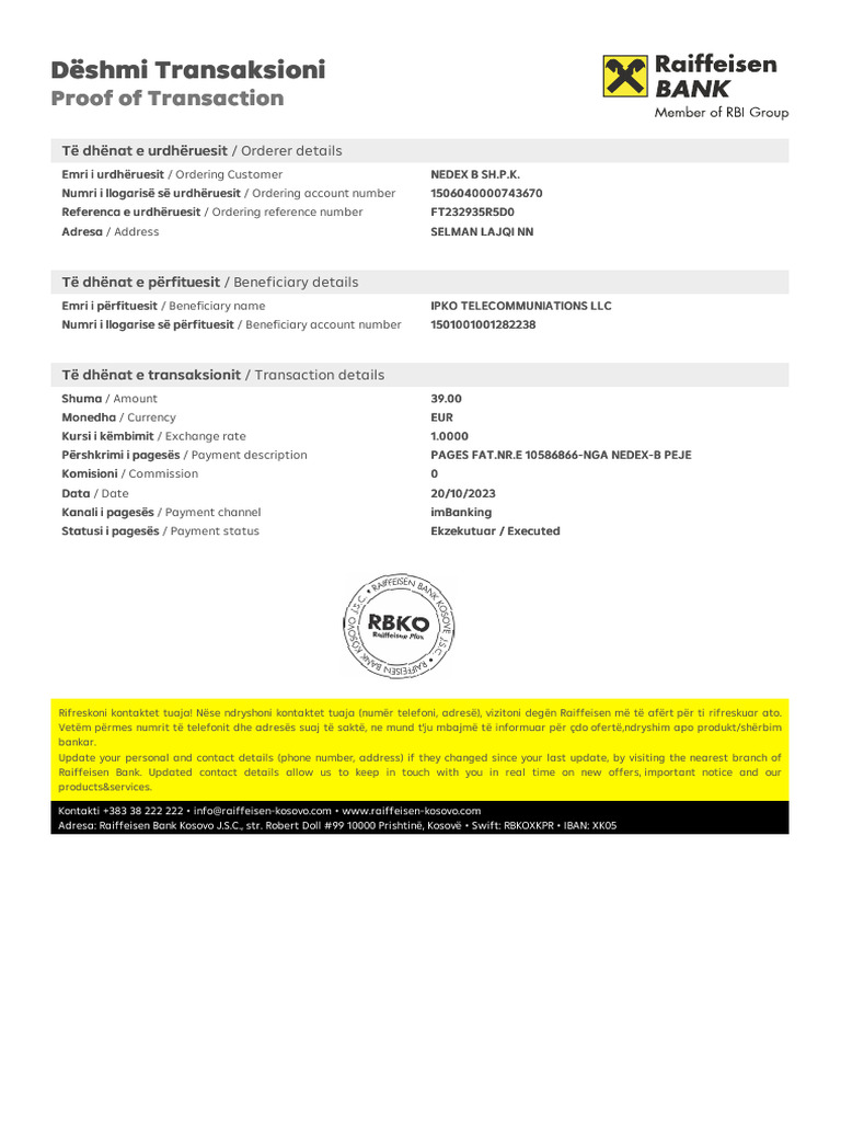 Dëshmi Transaksioni Dëshmi Transaksioni: Proof of Transaction Proof of ...