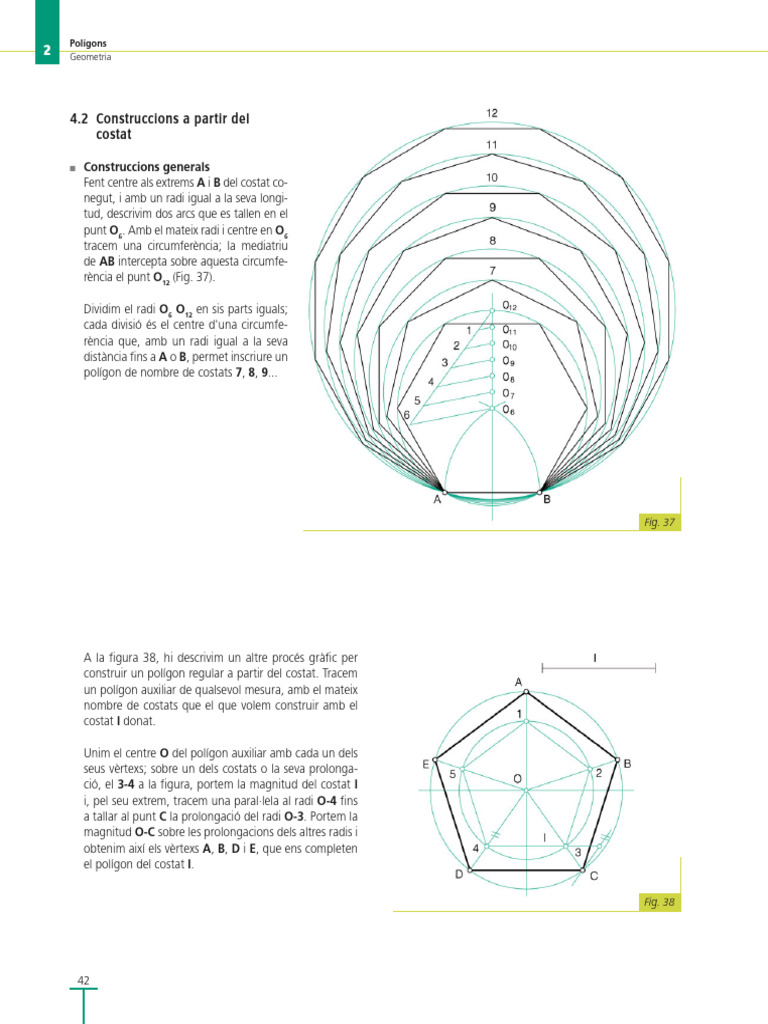 Construcció de Polígons Regulars Donat El Costat | PDF