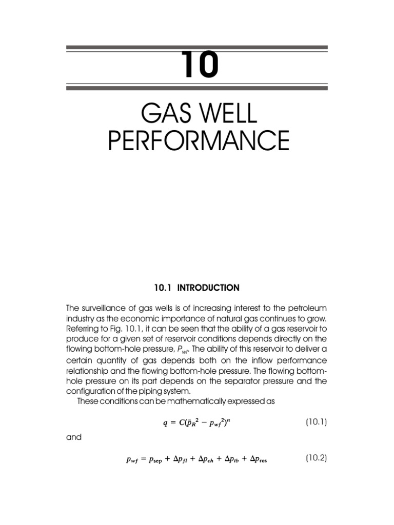 CHAPTER 10 Gas Well Performance | Download Free PDF | Gases | Pressure