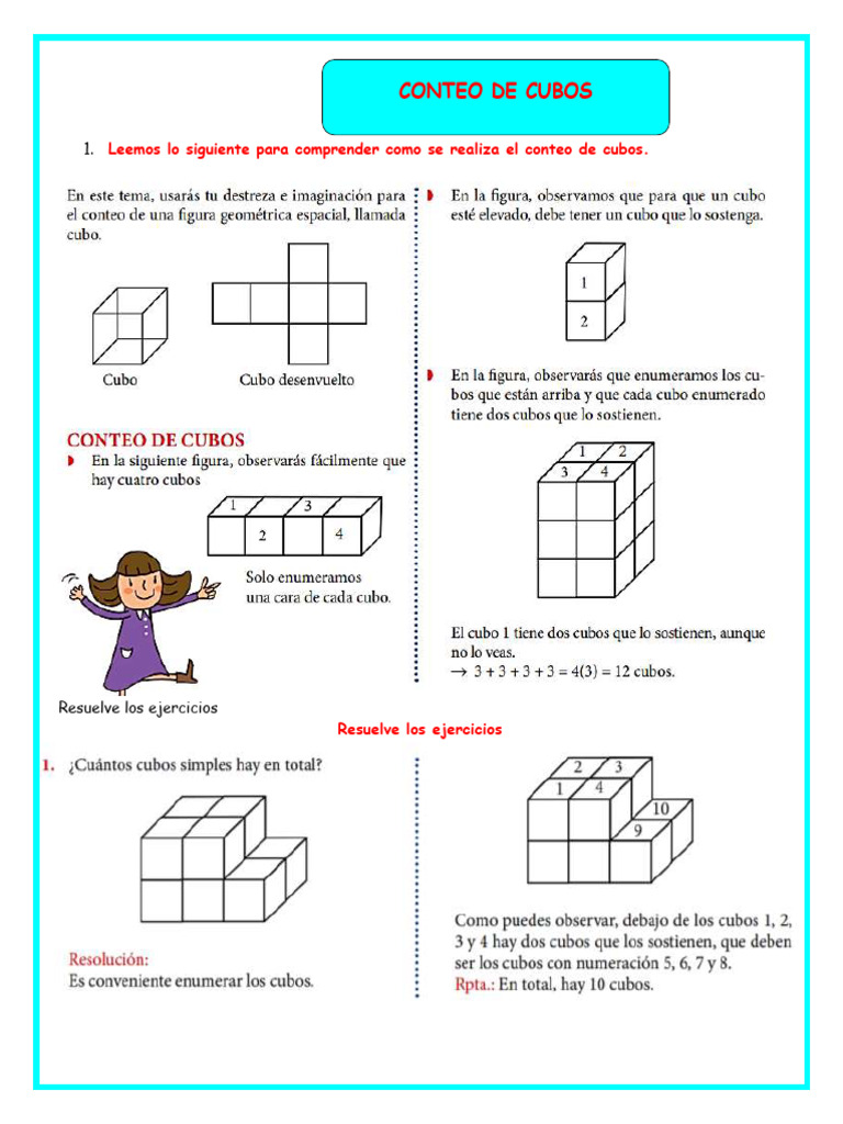 Ejercicios de Conteo de Cubos | PDF | Artes del Lenguaje y Comunicación ...