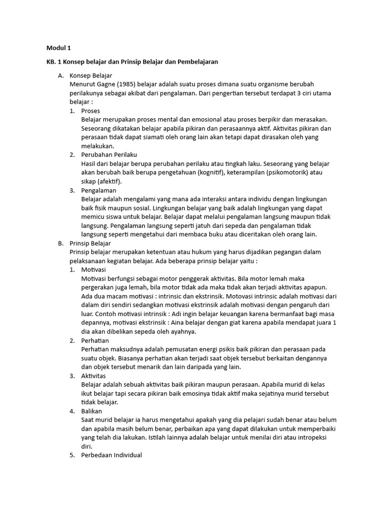 Modul 1 KB 1 Konsep Belajar Dan Prinsip Belajar Dan Pembelajaran | PDF ... Modul 1 KB 1 Konsep Belajar Dan Prinsip Belajar Dan Pembelajaran | PDF ...