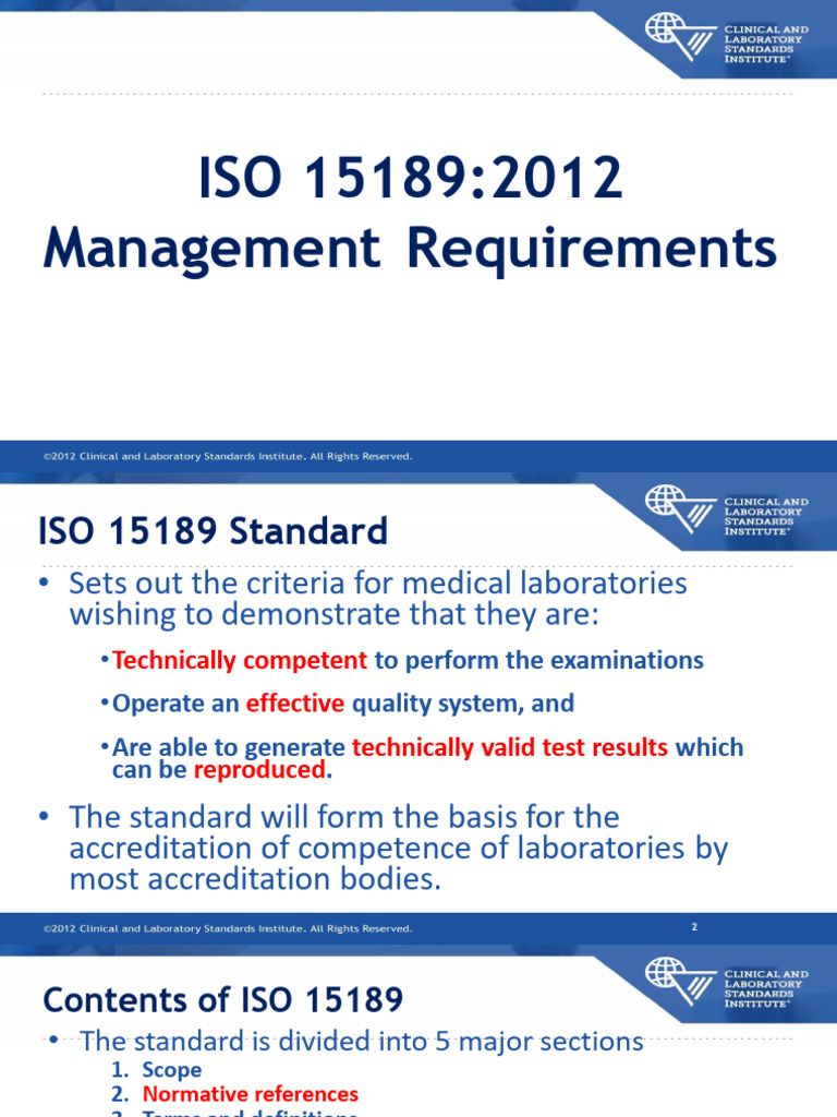 ISO 15189 - 2012 Management Requirements | PDF | Audit | Business