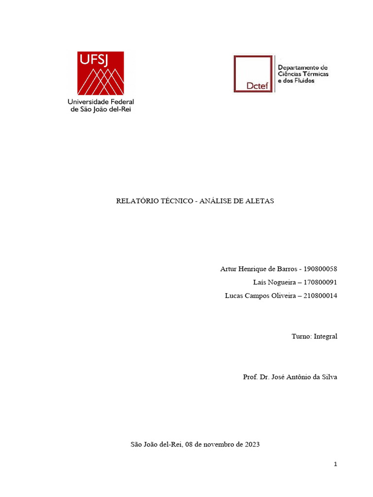 Relatório2 - TRC - ALETAS CORRIGIDO CERTO | PDF | Calor | Transferência de calor