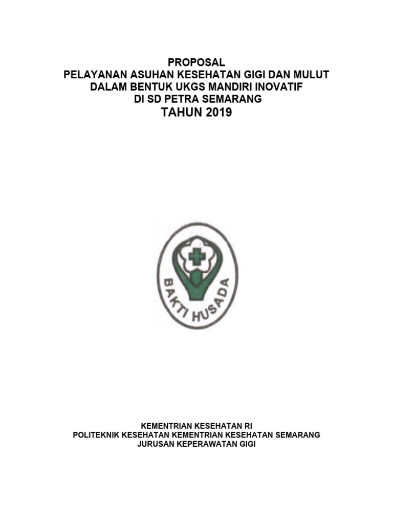 CONTOH PROPOSAL UKGS-i | PDF | Bisnis | Kesehatan Holistik