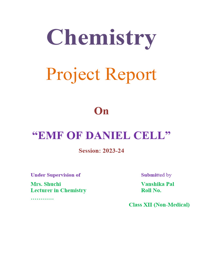 Emf of Daniel Cell | PDF | Redox | Anode
