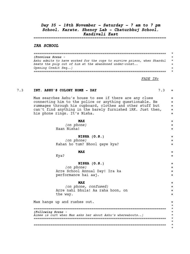 Day 35 - 18th Nov - School, Karate, Shenoy Lab - Dir. Revised | PDF