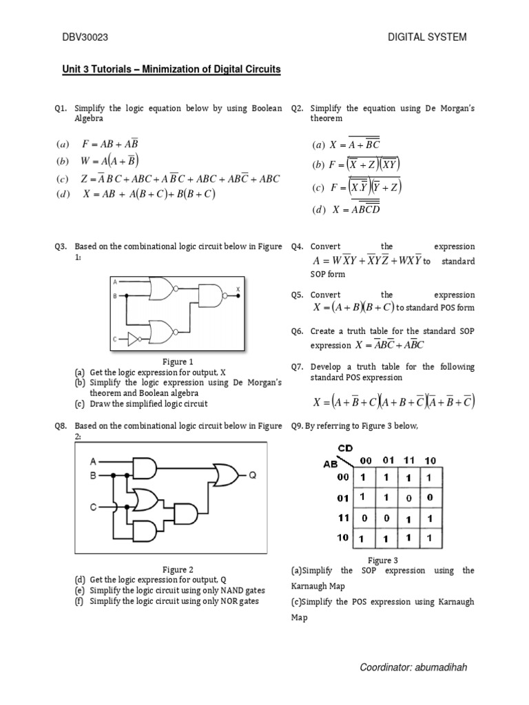 Unit 3 (Tutorials) - Minimization of Digital Circuits | PDF | Logic ... Unit 3 (Tutorials) - Minimization of Digital Circuits | PDF | Logic ...