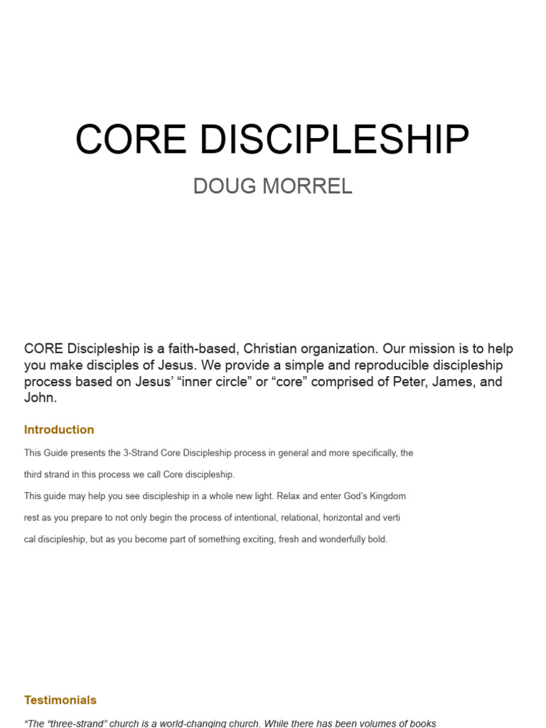Core Discipleship | PDF | Disciple (Christianity) | Jesus