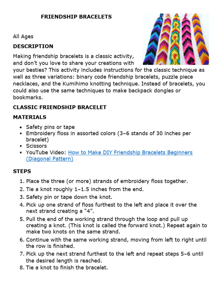 Friendship Bracelets | PDF | Bead | Knot