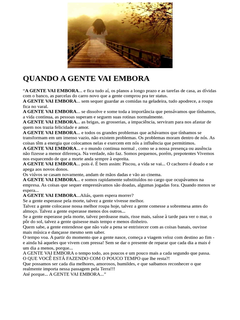 Quando Agente Vai Embora | PDF | Tempo | Morte