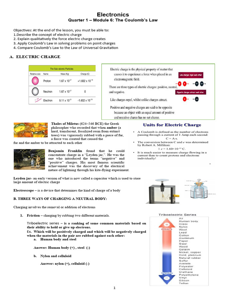 Coulomb's Law and Electric Charge | PDF | Electric Charge | Electrical ...