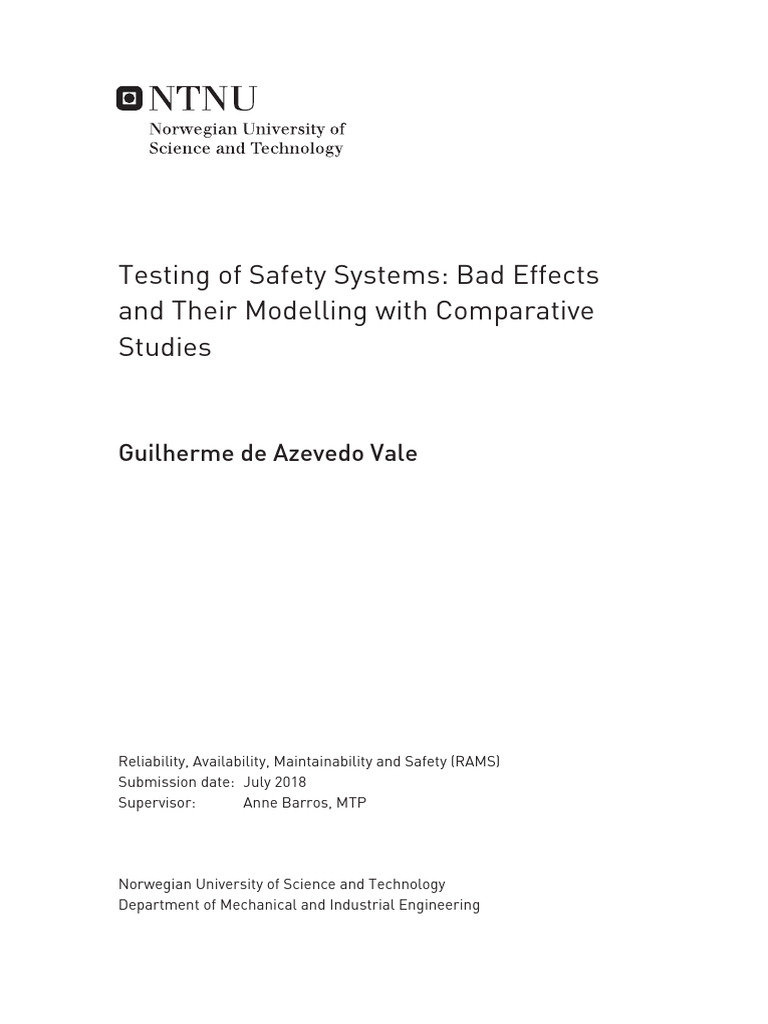 Testing of Safety Systems - Bad Effects and Their Modelling With ...