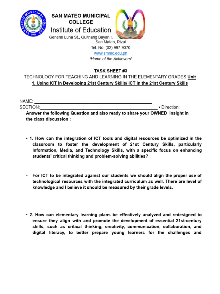 JONAS JEREMY - TASK SHEET 3 - Using ICT in Developing 21st Century ...