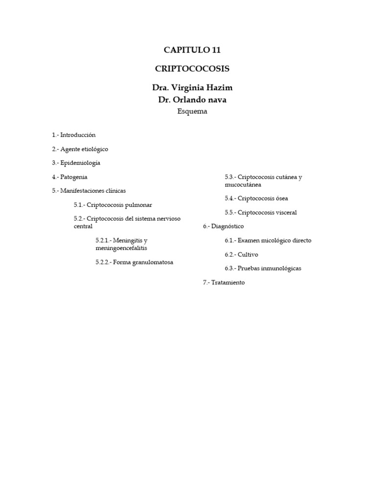 Capítulo 11. Criptococosis. | PDF | Sistema inmune | Meningitis