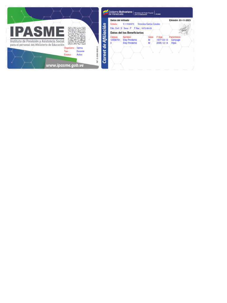 Carnet Ipasme | PDF | Salud y bienestar