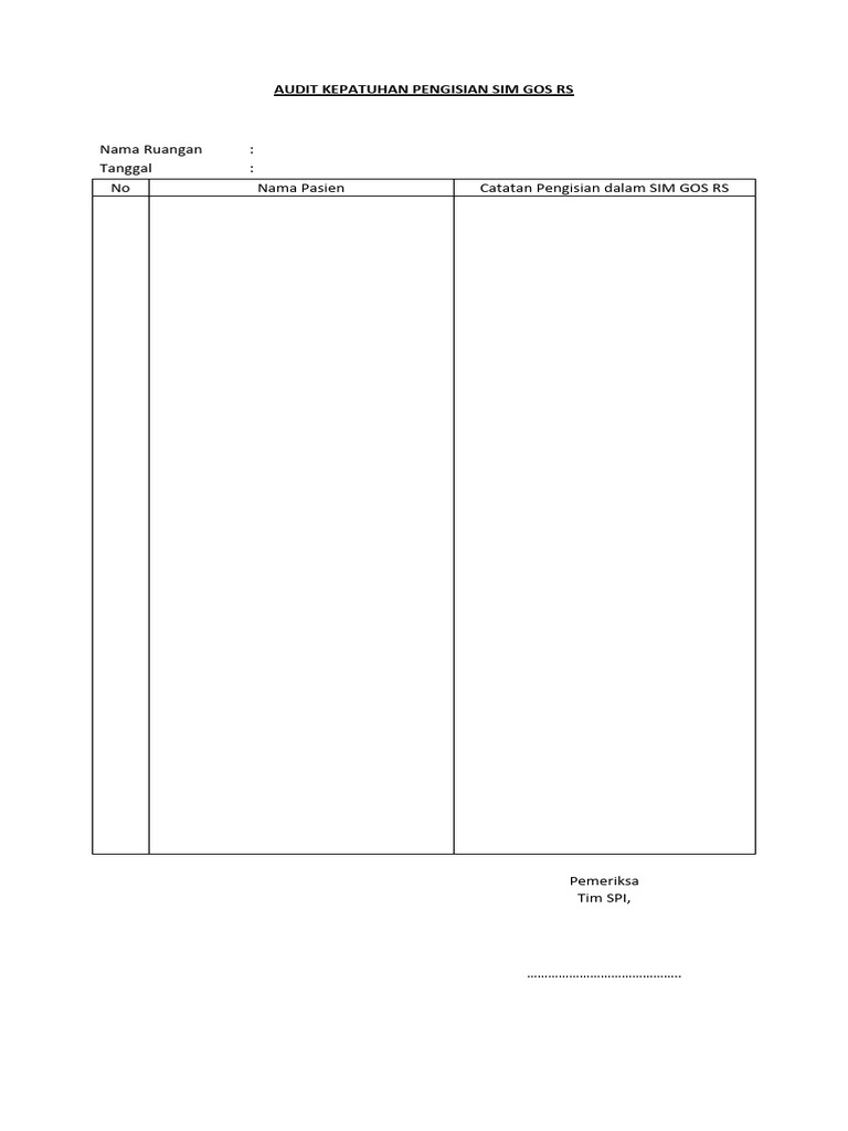 Audit Kepatuhan SIM GOS RS | PDF