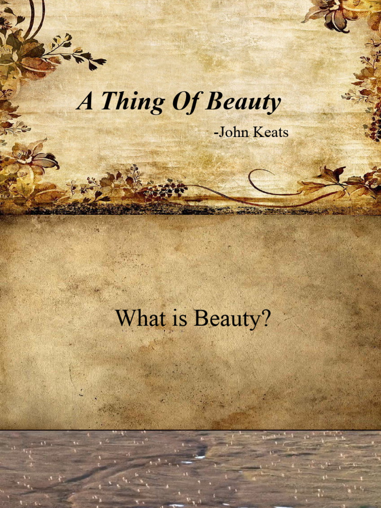 A Thing of Beauty | PDF | Poetry | John Keats