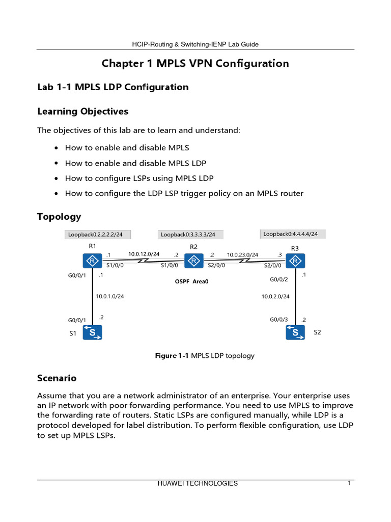 Lab Mpls Ldp Configuration Pdf Networking Multiprotocol Label 9365