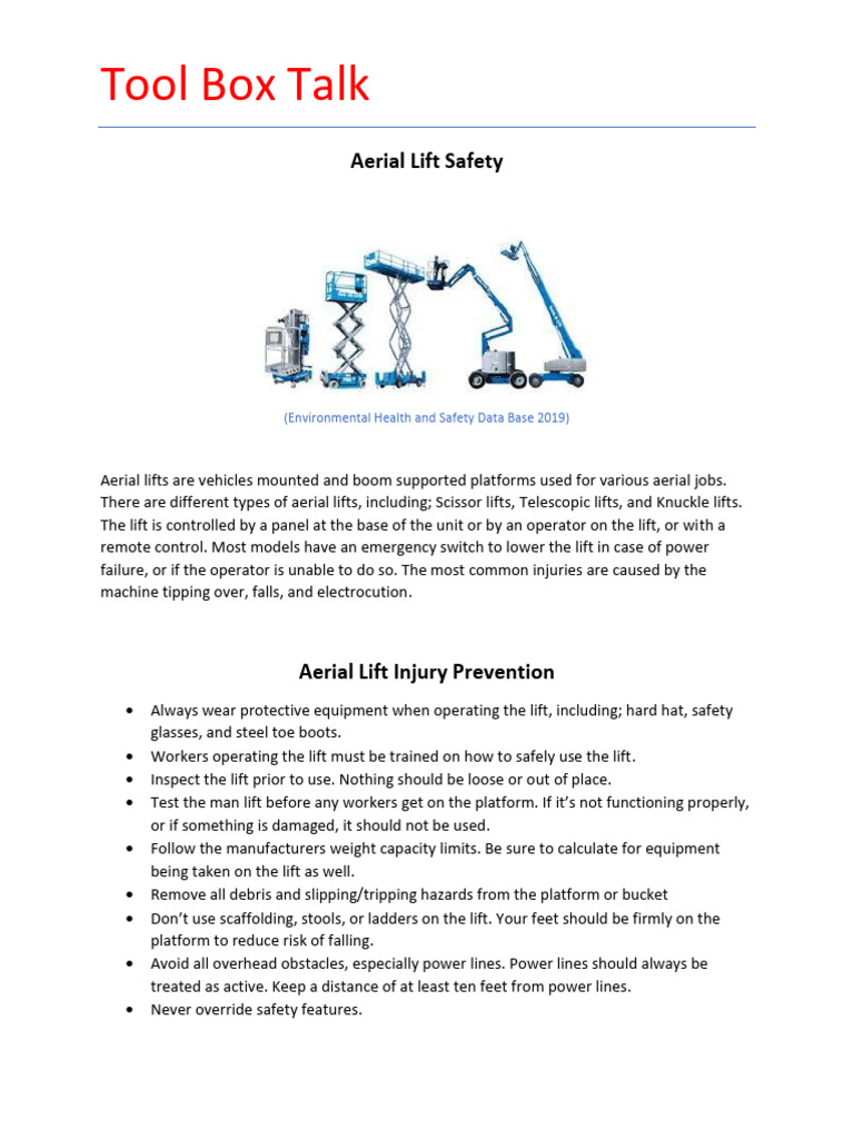 Aerial Lift Safety Guide | PDF | Elevator | Occupational Safety And Health
