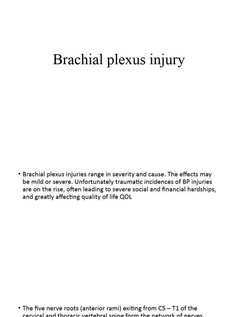 Brachial Plexus Injury | PDF | Human Diseases And Disorders | Neuroanatomy