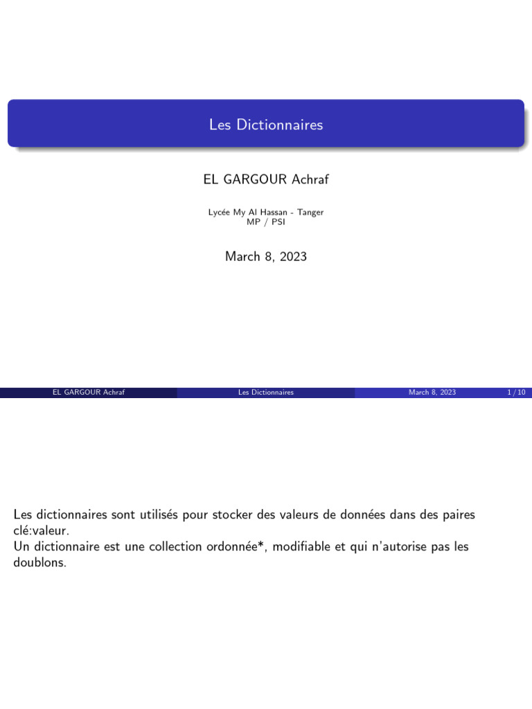 Guide Complet des Dictionnaires Python | PDF | Développement de logiciel | Paradigme de ...