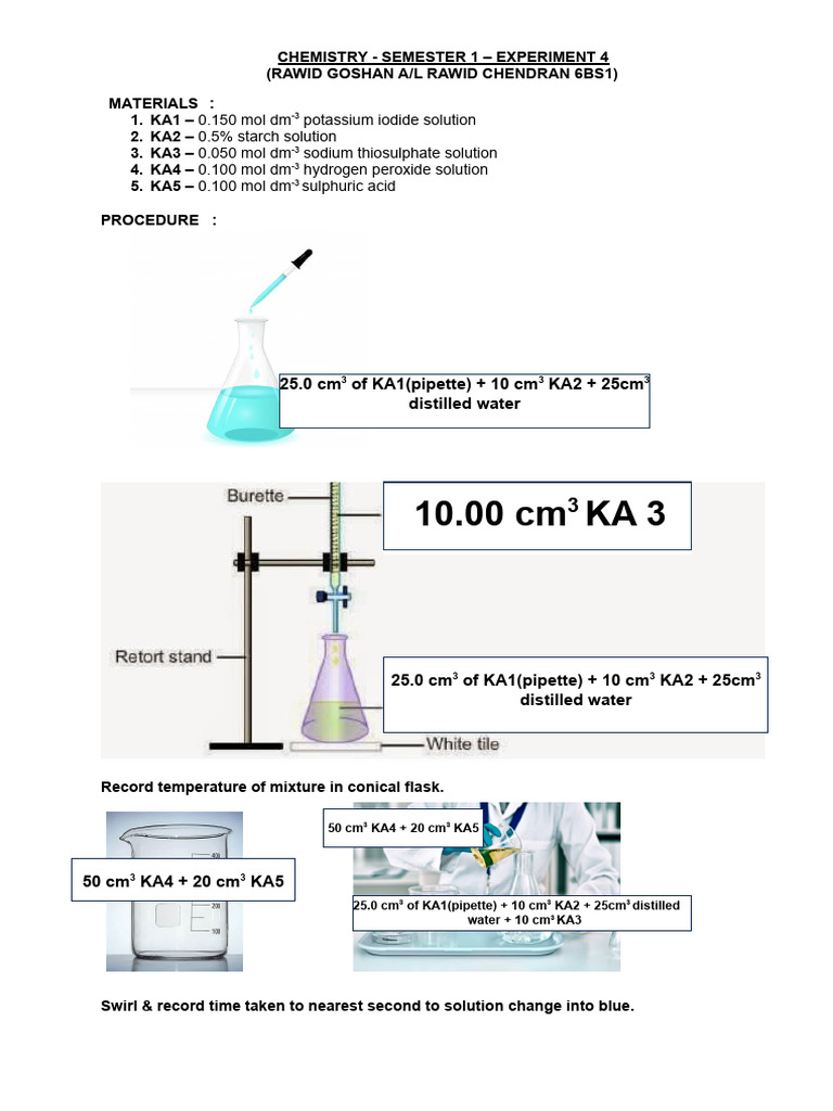 Chemistry - Semester 1 - Experiment 4 | PDF | Teaching Methods & Materials