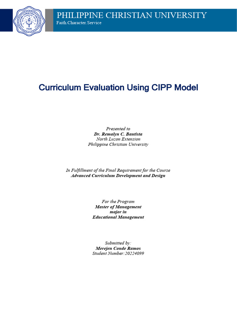 CIPP Model for English Curriculum Evaluation | PDF | Teachers | Curriculum